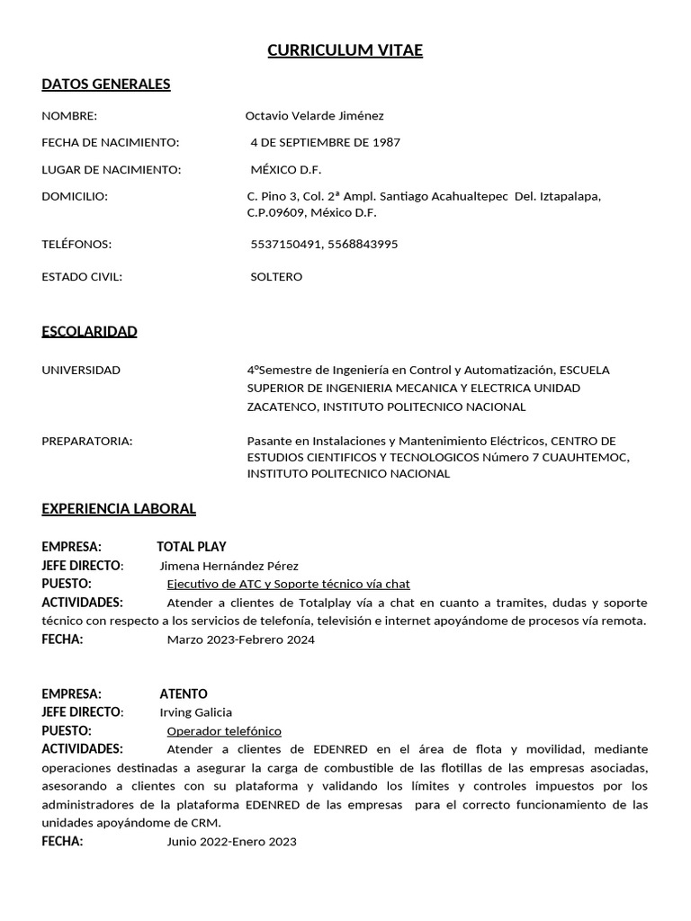 Curriculum Ultimo | PDF