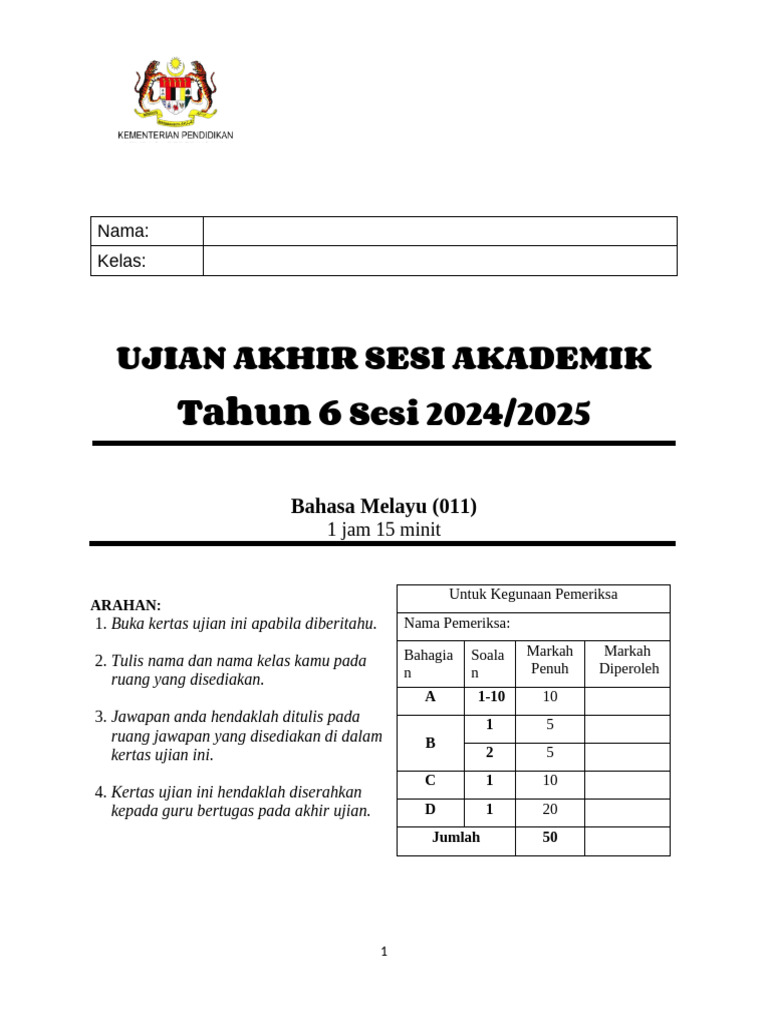 INSTRUMEN UASA BM TH 6B | PDF