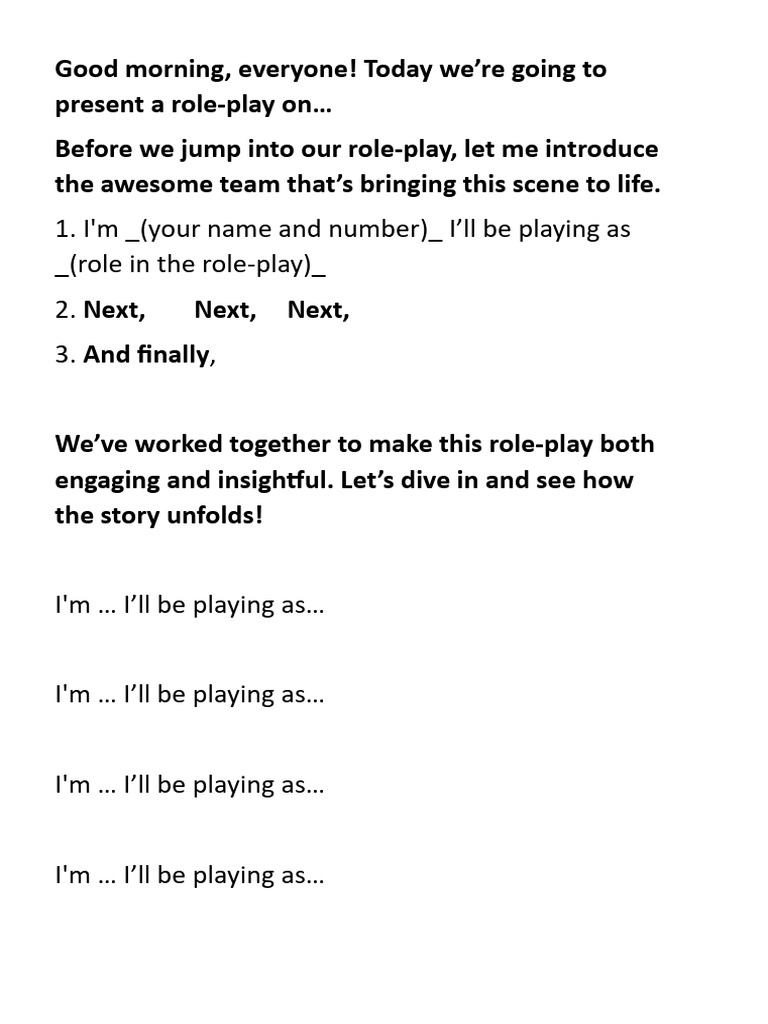 Role-Play Introduction Script | PDF