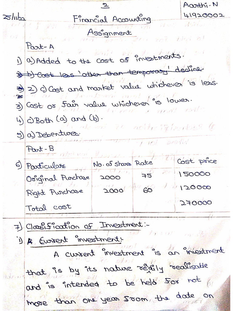 Financial accounting Assignment | PDF