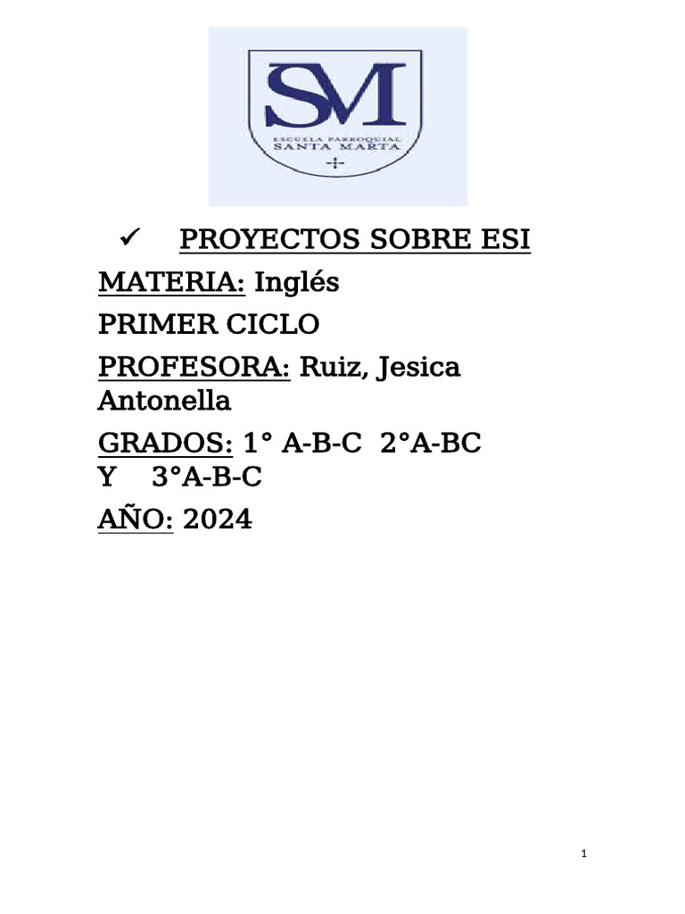 Proyecto de Esi 1° | PDF | Educación sexual | Las emociones