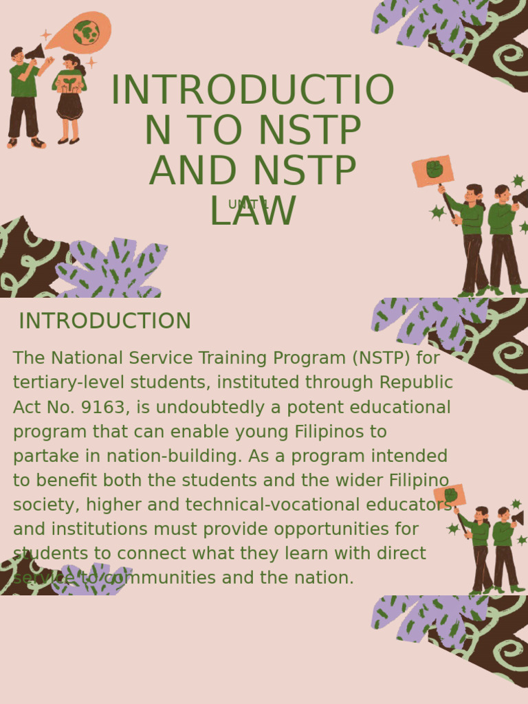 Introduction To NSTP and NSTP Law | PDF