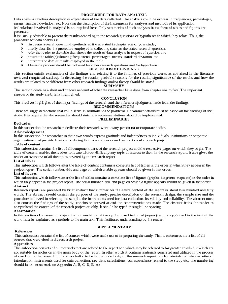 Procedure For Data Analysis | PDF | Data Analysis | Analysis