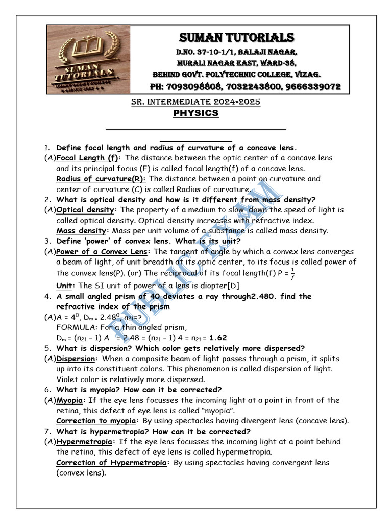 SR.INTER PHYSICS 2M 2024- 2025 | PDF | P–N Junction | Semiconductors