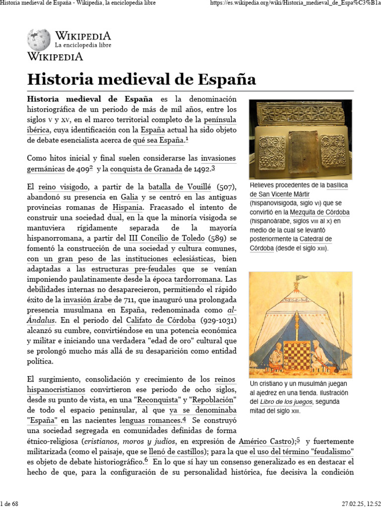 Historia medieval de España Wp | PDF | Al Andalus | Edades medias