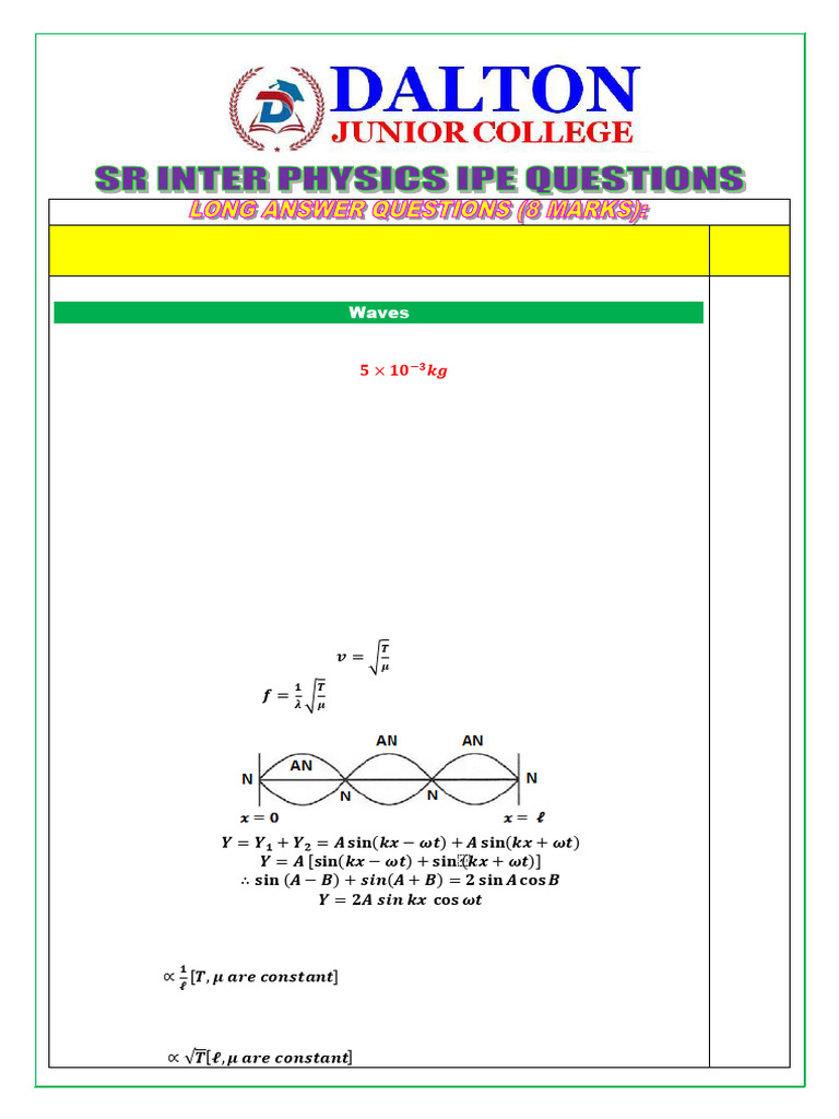 Sr Inter Physics Ipe Questions & Answers | PDF | Nuclear Fuel | Rainbow