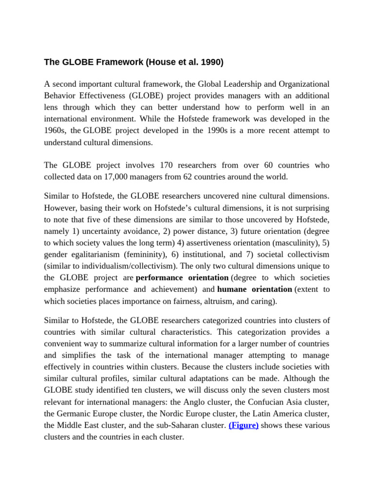 The GLOBE Framework | PDF