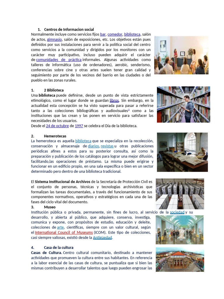 20 Centros de Informacion | PDF | Bibliotecas | Información