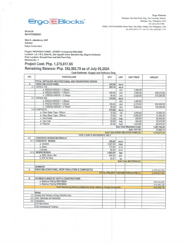 Qoutatation_EBlocks_Proposed Three-storey Commercial Buildings_GF and 2F_Araneta_0705202401 ...