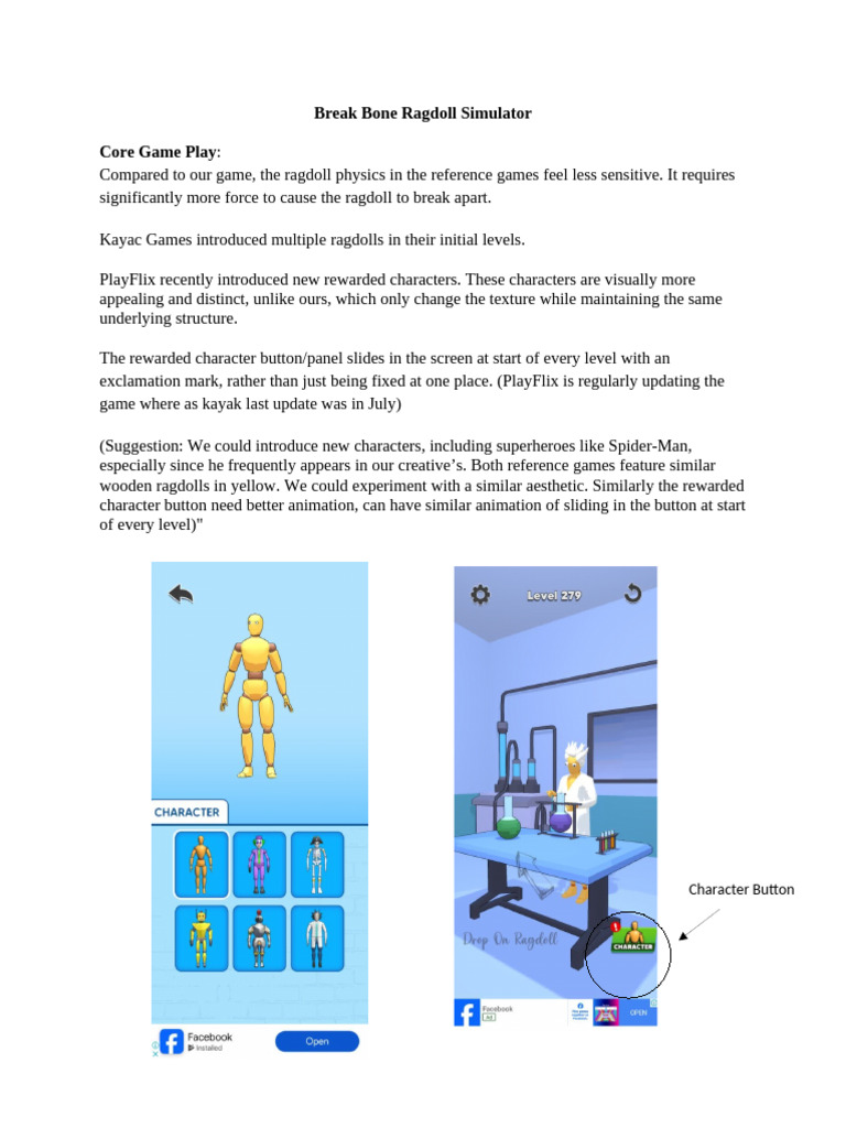 Break Bone Ragdoll Simulator Document | PDF