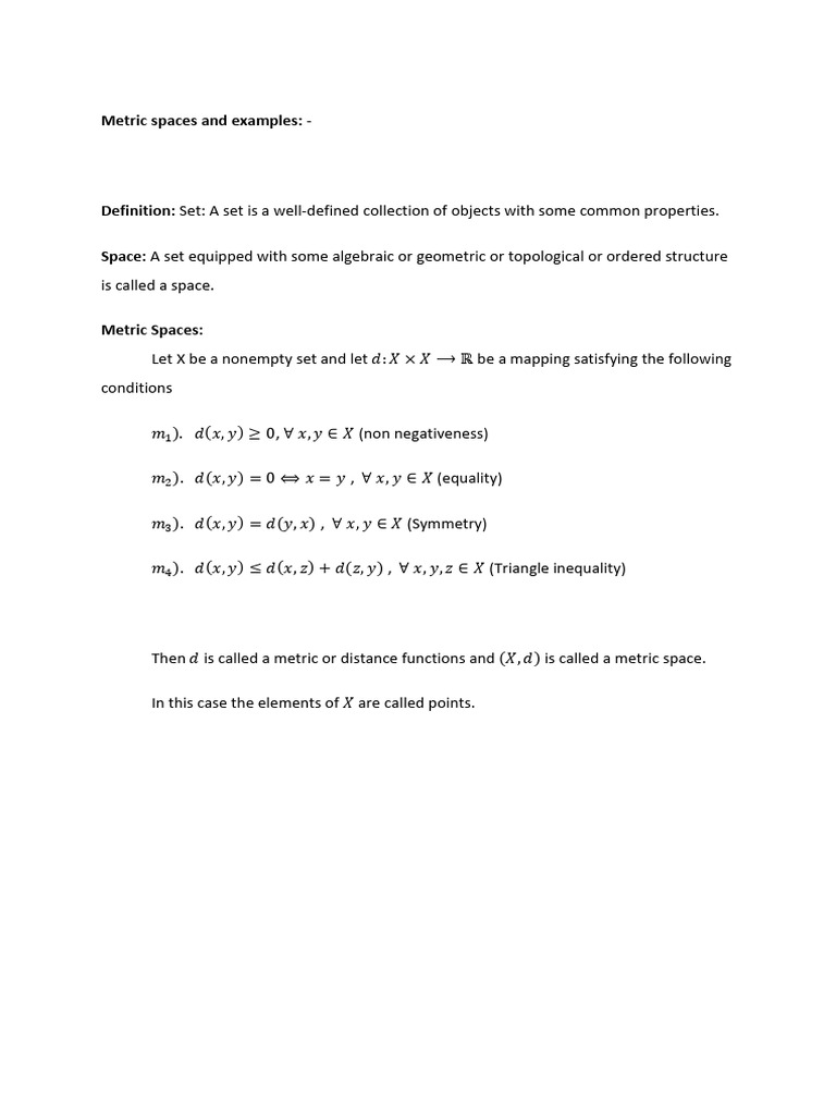 Understanding Metric Spaces and Examples | PDF | Real Number ...
