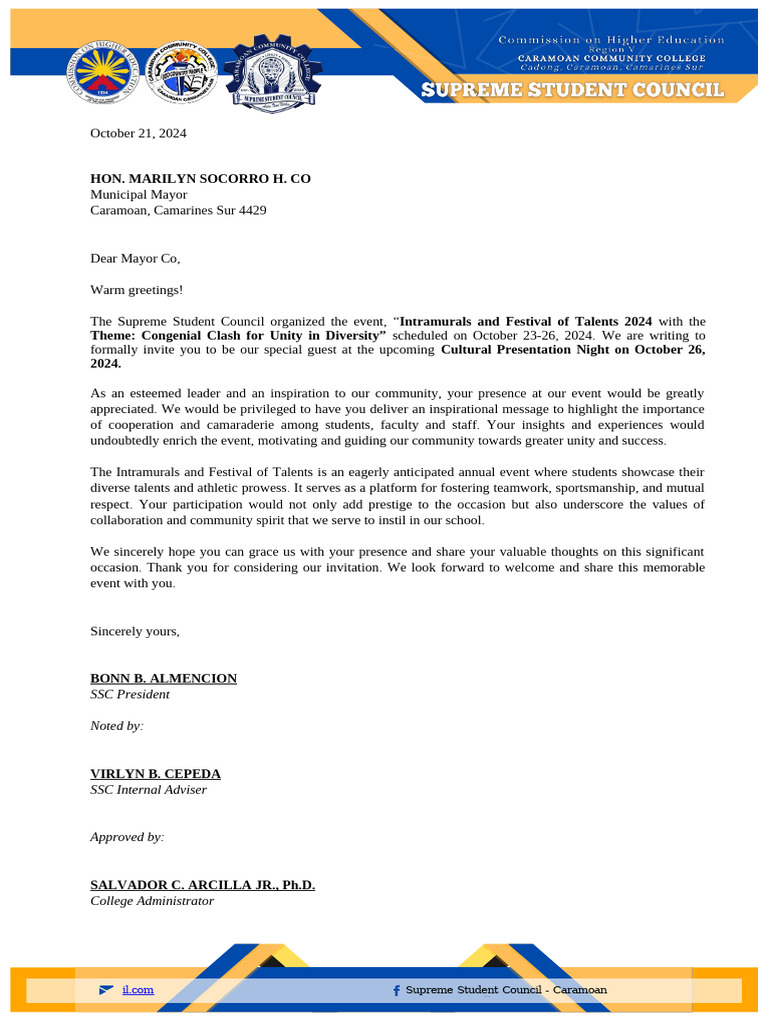 Invitation For Mayor | PDF