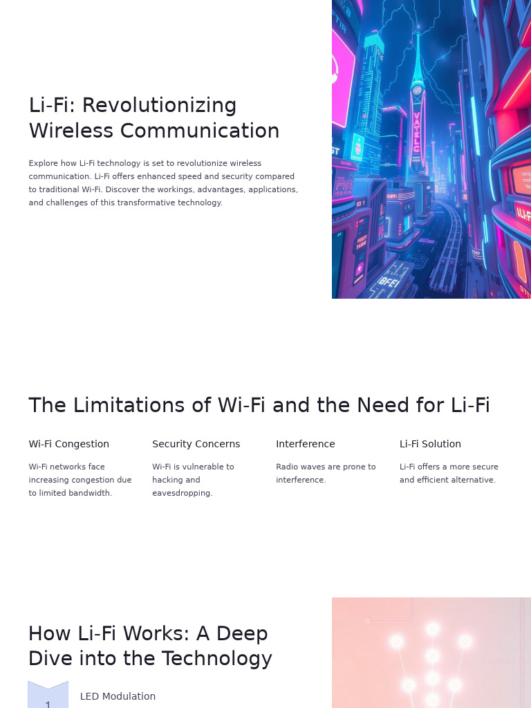 Li Fi Revolutionizing Wireless Communication | PDF | Wi Fi | Service ...