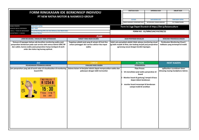 Monitoring Visual OTD untuk Service Mobil | PDF