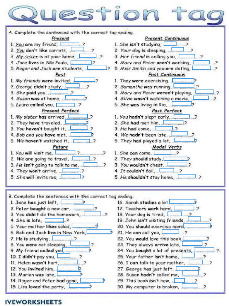 TAG QUESTIONS 2.EJER | PDF