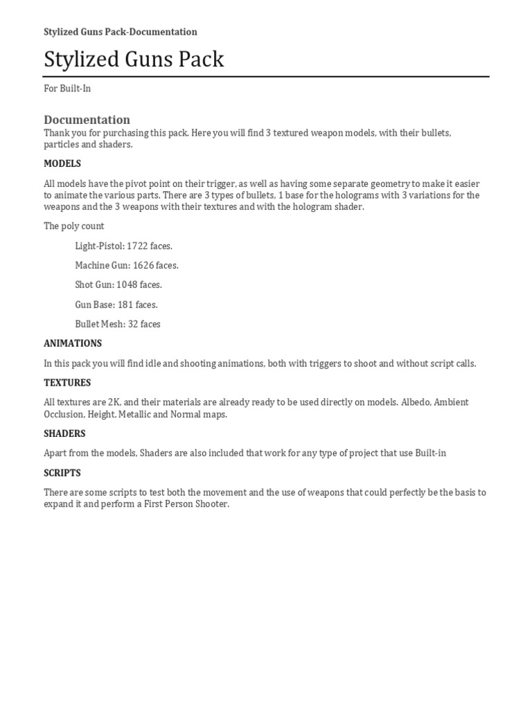 Stylized Guns Documentation | PDF