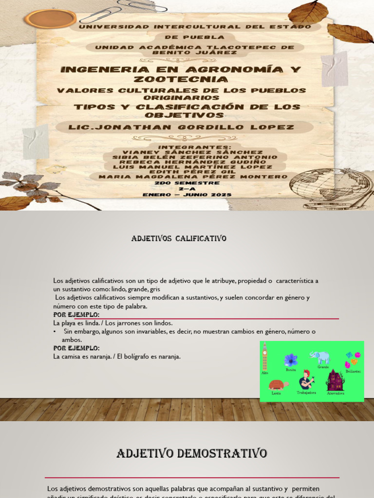 Tipos de Adjetivos en Español | PDF | Adjetivo | Sustantivo