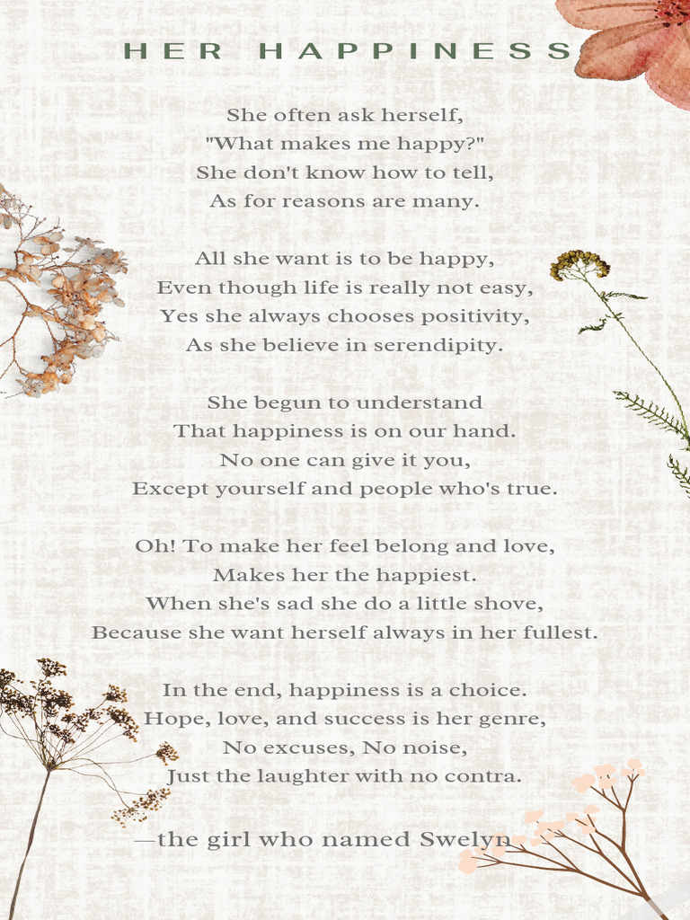 Poem About Happiness | PDF
