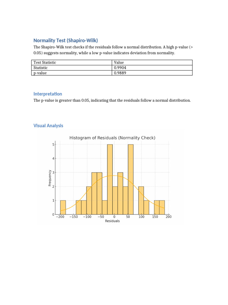 Normality Test Report | PDF