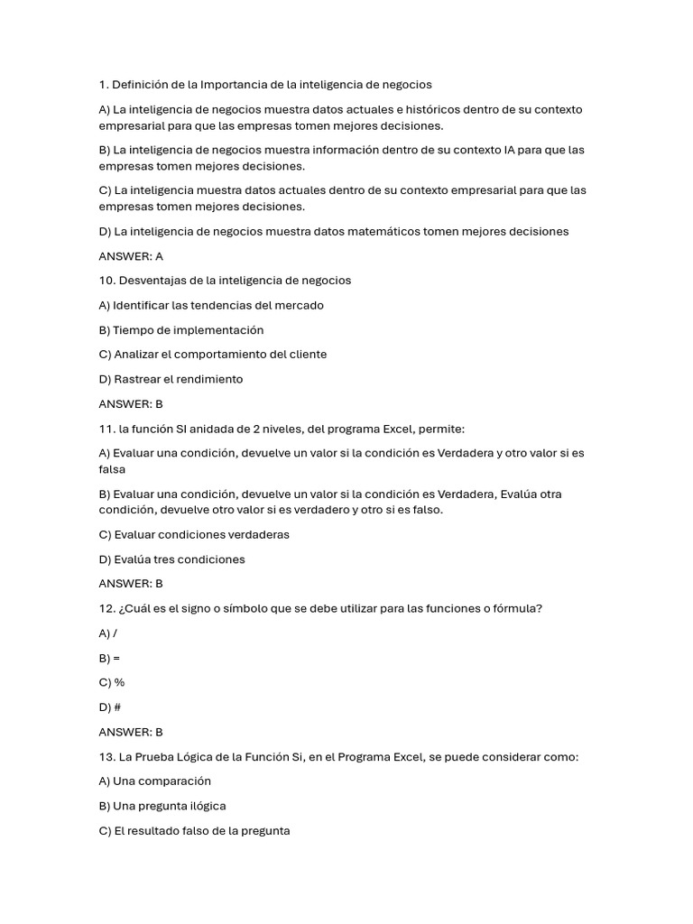 Esquema Segundo Parcial | PDF | Microsoft Excel | Inteligencia de negocios