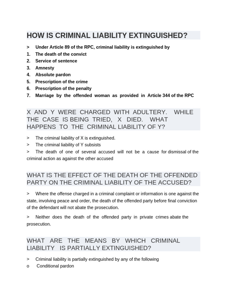 Extinguishing Criminal Liability | PDF