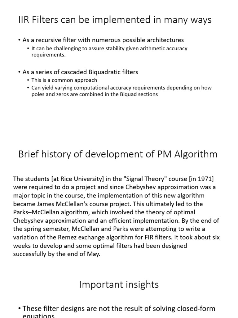 IIR and FIR Filter Implementation Insights | PDF | Mathematical Analysis | Theoretical Computer ...