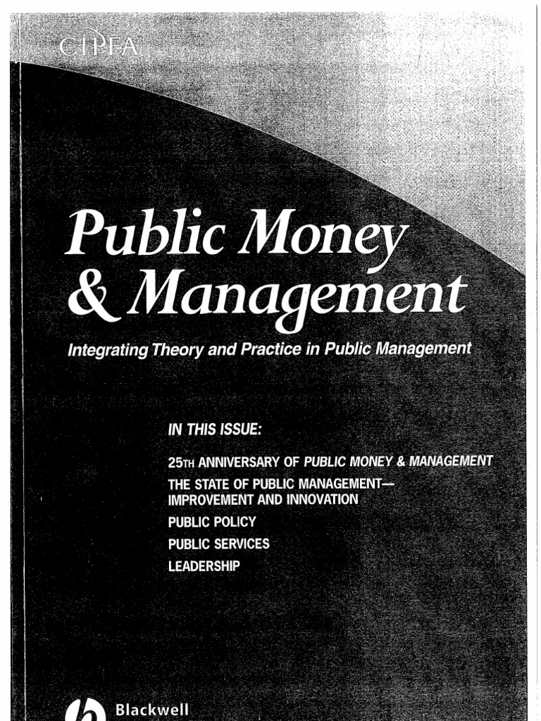 Public Money Management - Integrating Theory and Practice in Public ...