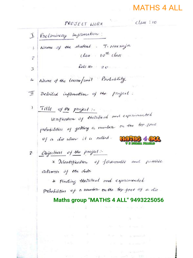 10th FA3 Maths Project [MATHS 4 ALL] | PDF