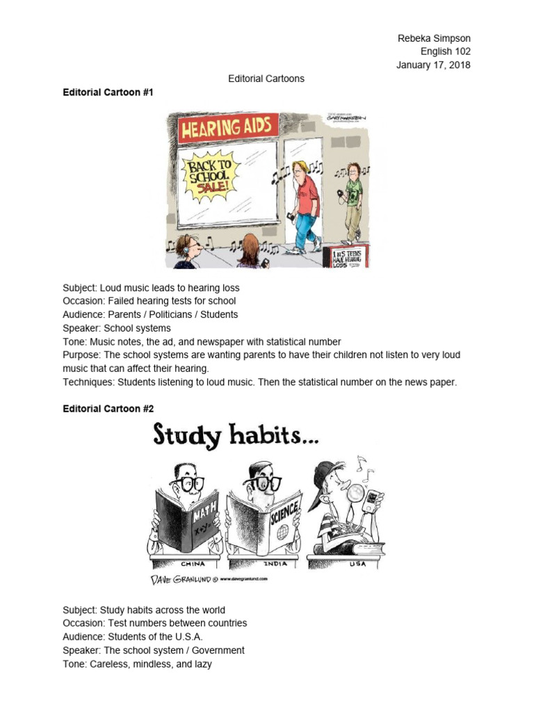 Editorial Cartoons on Social Issues | PDF