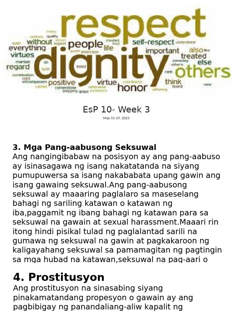Esp 10-Week 3 | PDF