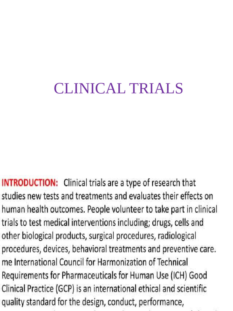 Clinical Trials Overview | PDF