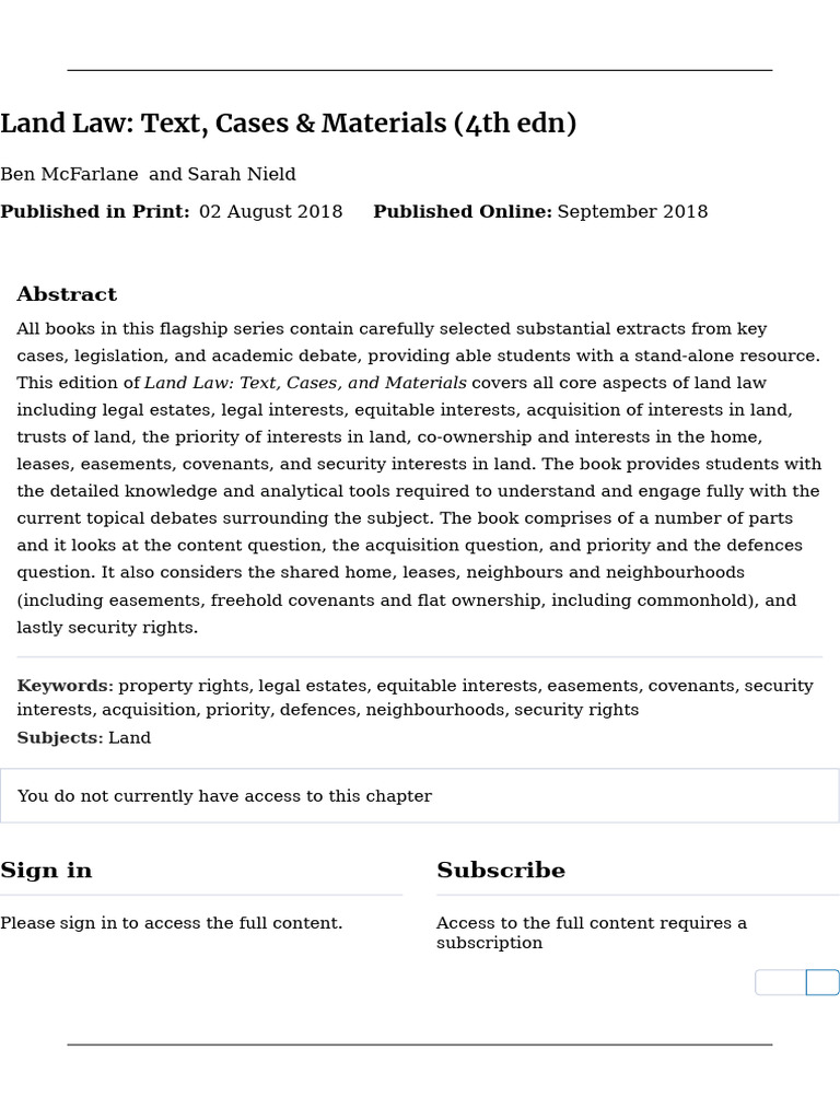 Land Law | PDF | Property Law | Natural Resources Law