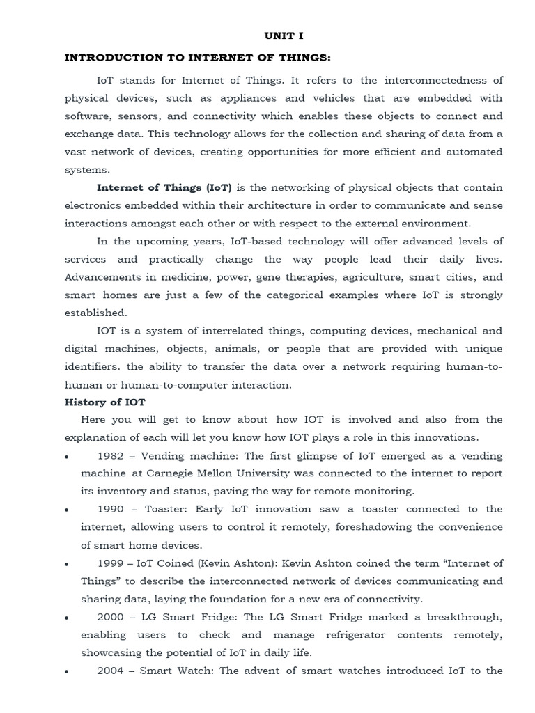IOT - Notes | PDF | Internet Of Things | Computer Security