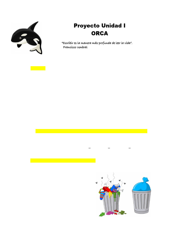 Proyecto Unidad I Orca | PDF