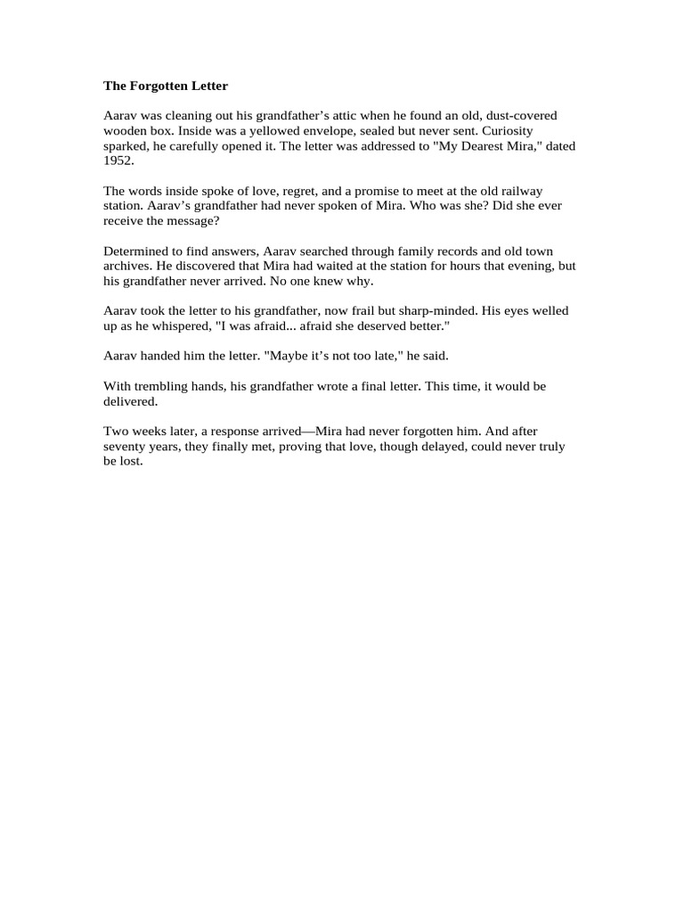 The Forgotten Letter | PDF