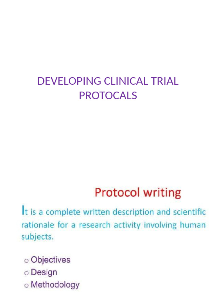 UNIT-4 Developing Clinical Trial Protocols. | PDF