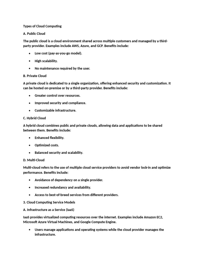 Types of Cloud Computing | PDF | Cloud Computing | Software As A Service