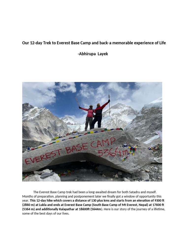 Our Trek To Everest Base Camp1 | PDF | Mount Everest | Kathmandu