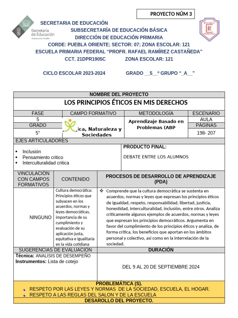 Principios Éticos y Derechos Infantiles | PDF | Inclusión (Educación ...