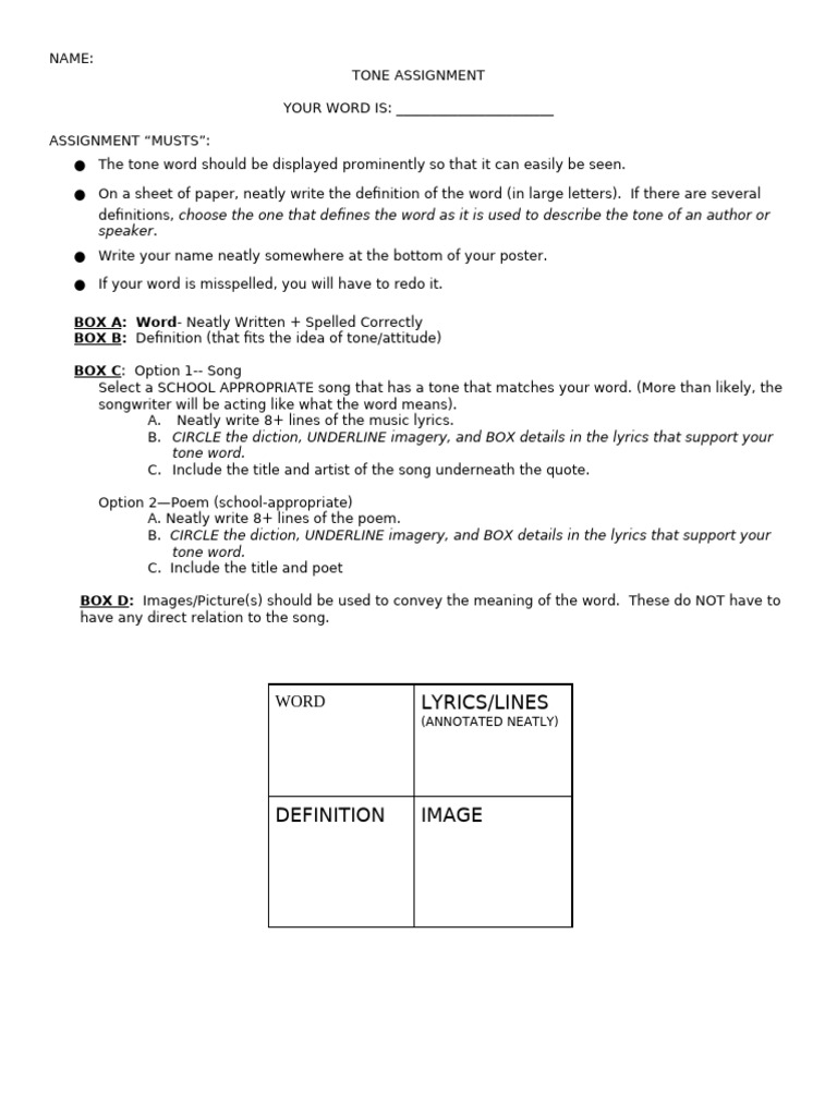 Tone Assignment Guide | PDF
