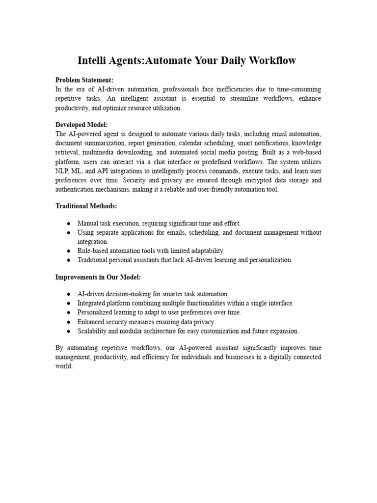 AI Workflow Automation Assistant | PDF