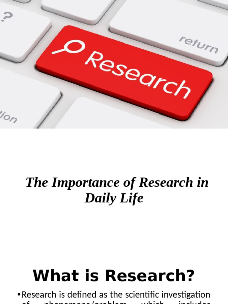 Lesson 1 - The Importance of Research in Daily Life | PDF | Inquiry ...