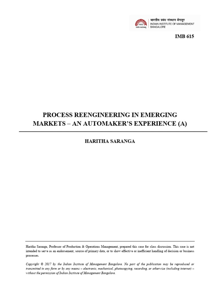 Case Study 3 - Week 6 - Process Engineering | PDF | Supply Chain | Motor Vehicle