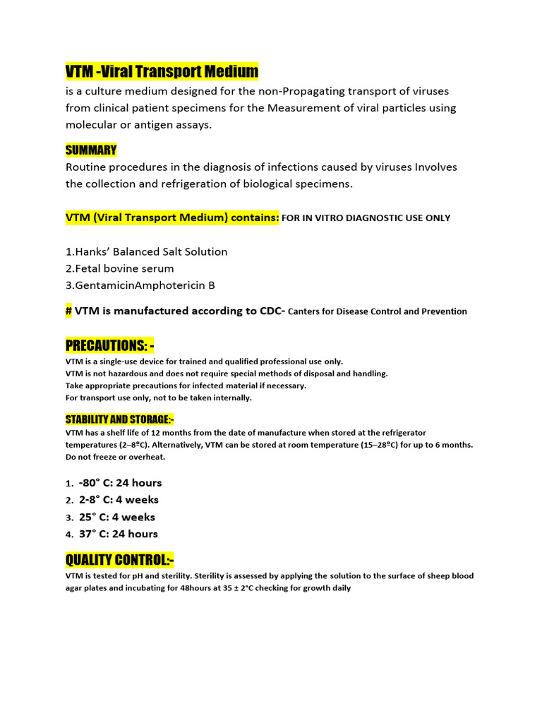 VTM NOTE | PDF | Infection | Virus