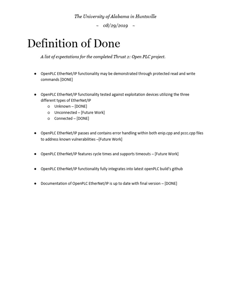 Definition of Done | PDF