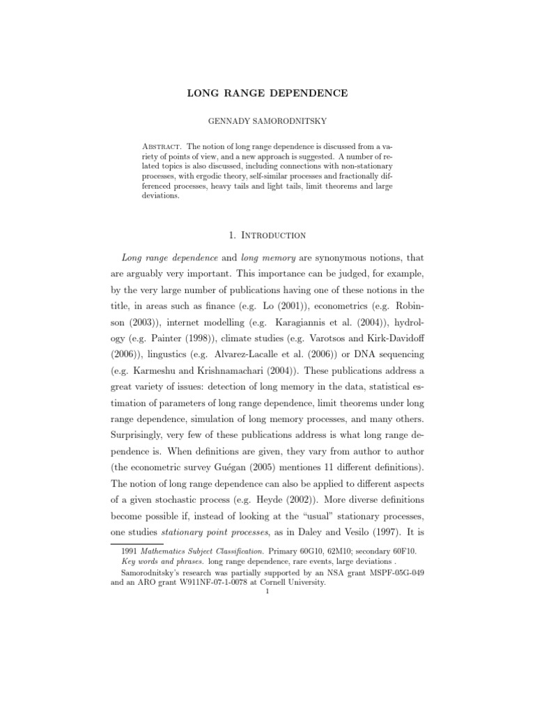 LRD-NOW | PDF | Stationary Process | Variance