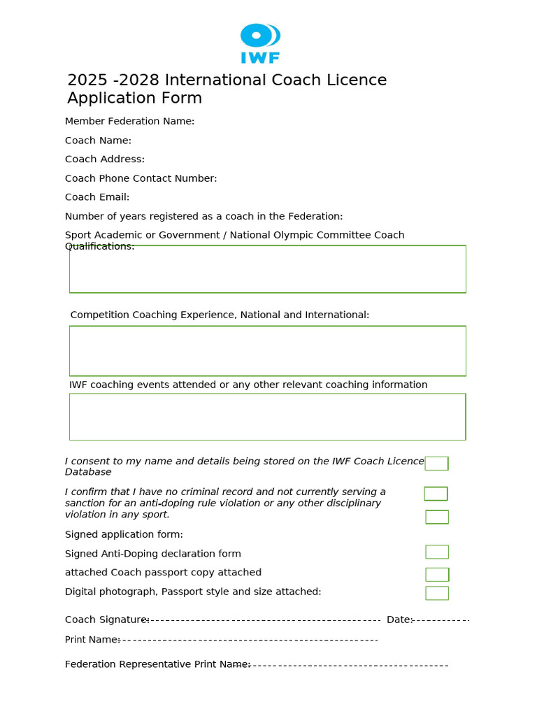 Coach Licence Application Form | PDF