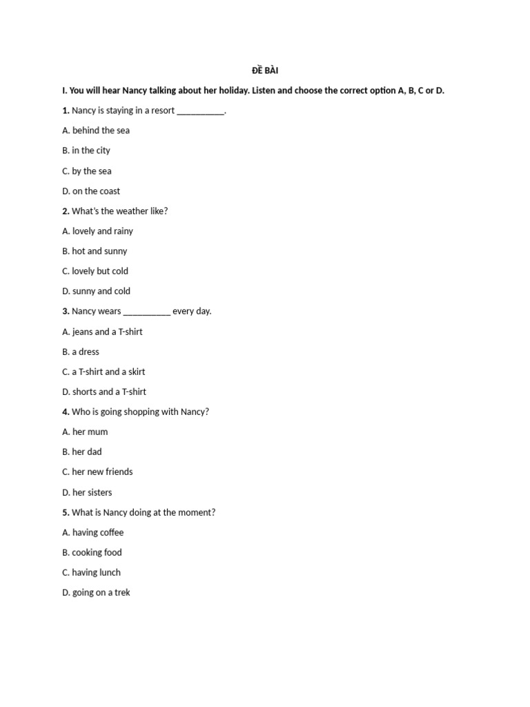 Đề 5 GK2 lớp 6 | PDF