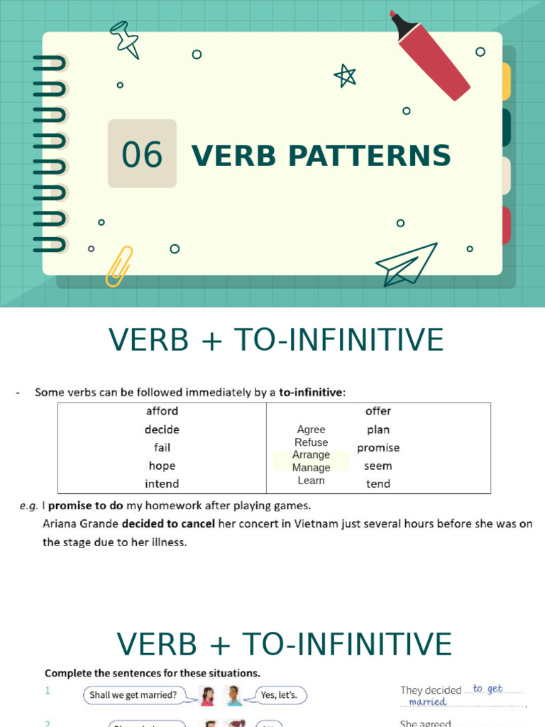 Unit 6 Verb Patterns | PDF | Linguistic Typology | Syntax