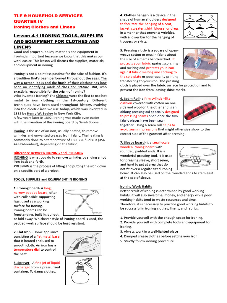 Essential Ironing Tools and Techniques | PDF | Seam (Sewing) | Clothing